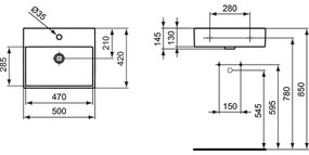 Ideal Standard Strada Umyvadlo 50 cm K077701