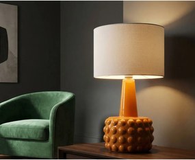 Keramická stolní lampa v hořčicové barvě/bílá s textilním stínidlem (výška 51,5 cm) Gress – Mauro Ferretti