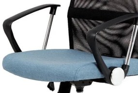 Autronic Kancelářská židle Kancelářská židle, houpací mech., modrá látka + černá MESH, kovový kříž (KA-E301 BLUE)