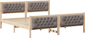 Rám postele s čelo Taupe 180 x 200 cm Masivní borové dřevo 3394276