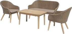 XXXLutz TERASOVÁ SEDACÍ SOUPRAVA 4dílné, dřevo, kov, plast, textil Gardenson - Online Only zahradní nábytek - 002836038302
