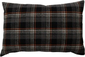 Béžovo-hnědý polštář s motivem jelena a kostkovaným vzorem Check Deer – 40*60*6 cm