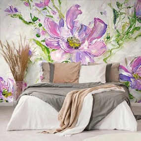 Tapeta malované letní květiny - 450x300 cm