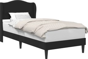Rám postele s čelo Černá 90 x 190 cm Umělá kůže 3414688