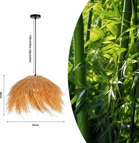 Immax BOHO NATURALEZA designové závěsné svítidlo, D55cm. E27, přírodní ratan