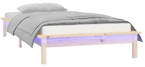 Rám postele s LED světlem 90 x 200 cm masivní dřevo - Default Title