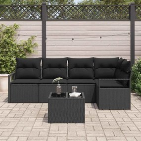 Set pohovek 6 ks Černá polyratan 3346393