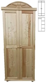 Rustikální dřevěná šatní skříň z masivu borovice Horal II jandre