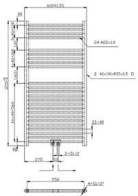 Novaservis  600/1200/RS,5 Radiátor kombinovaný, 60x120cm, černá mat