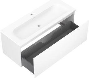 Mexen Orio, koupelnová skříňka 120 cm s umyvadlem Vela, 1 zásuvka, bílá matná, 91A10-12047-1-BF01-W23M01