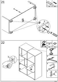 Jurek Komoda/regál LORIN R6 Kombinace barev: KAŠMÍR + MOŘSKÁ MODRÁ