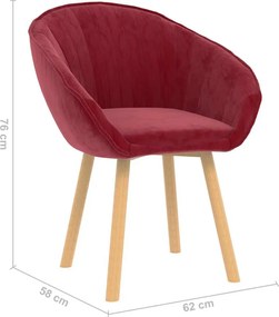 vidaXL Jídelní židle samet [289450] Barva: Červená