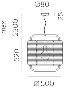 ACB Iluminacion Závěsné svítidlo CORDA, ⌀ 50 cm, 1xE27 15W Barva: Černá, Barva montury: Písková