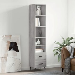 vidaXL Skříň highboard 34,5 x 34 x 180 cm kompozitní dřevo [3189782] Barva: šedá sonoma