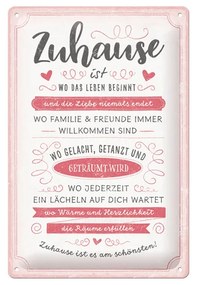 Nostalgic Art Cedule 20x30 Zuhause ist ... NA22376