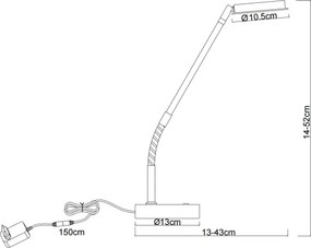 Globo 58504TN - LED Stm dotyk stolní lampa SILVIO LED/6,5W/230V matný chrom