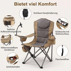 Costway Skládací kempingová židle, přenosná rybářská židle