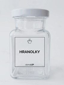 Samolepka na kořenky HRANOLKY průhledná 5 × 5 cm tučné písmo