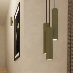 Sollux Lighting Závěsná lampa LAGOS 3P olivově zelená