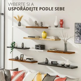 Nástěnná police FIGO + konzole, 110cm, černá Casaria