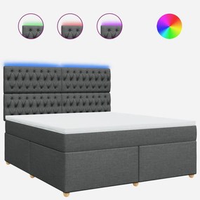 Box spring postel s matrací tmavě šedá 180x200 cm textil 3293667