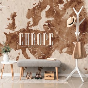 Tapeta retro mapa Evropy - 375x250 cm