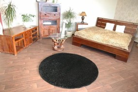 Dywany Lusczow Kulatý koberec SHAGGY Hiza 5cm černý, velikost kruh 100