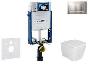 Geberit Kombifix - Set předstěnové instalace, klozetu Arkas a sedátka softclose, tlačítko Sigma20, lakovaný chrom mat/chrom SANI15CA1109