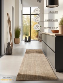 Hanse Home, Běhoun Bouclé Jute 105974 Natural Golden, 80x200, béžová, chodba / předsíň