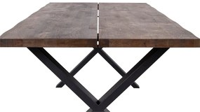Dubový jídelní stůl Tamko z masivu 200 cm, tmavě hnědá/černá