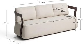 Hnědá/béžová čalouněná zahradní pohovka Tamaris – Kave Home