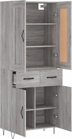 Skříň highboard šedá sonoma 69,5 x 34 x 180 cm kompozitní dřevo 3199911