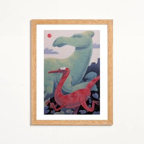 Slakinglizard | Pravěk Rám: Dubový, Velikost: 30 x 20 cm