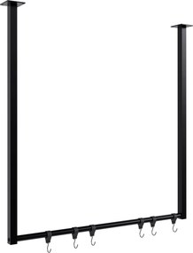 Šatní tyč Fenton 80x80 cm Sada 6 ks – černá