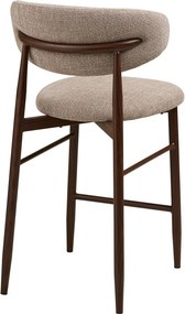 Béžová/tmavě hnědá čalouněná barová židle (výška sedáku 65 cm) Levanto – House Nordic