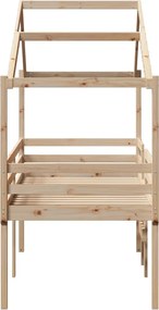 Patrová postel se střechou 80 x 200 cm masivní borové dřevo 3282055