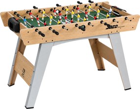 SPORTNOW stolní fotbal s 22 hráči, 2 míčky, protiskluzové rukojeti, počítadla skóre a šikmé nohy — rodinný herní stůl 121 x 87 x 77 cm, přírodní dekor