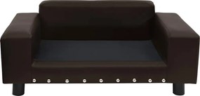 Pohovka pro psy hnědá 81 x 43 x 31 cm plyš a umělá kůže 170955