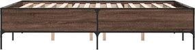Rám postele hnědý dub 140 x 200 cm kompozitní dřevo a kov 3279801