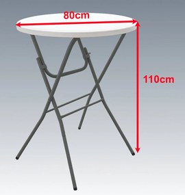 Skládací kulatý „barový“ stůl