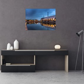 Skleněný obraz vodního kanálu - Göteborg (70x50 cm)