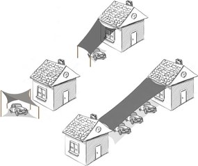 Stínící sluneční plachta 3x3 m SPRINGOS SN0054 tmavě šedá