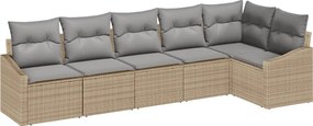 Set pohovek 6 ks Béžová polyratan 3346740