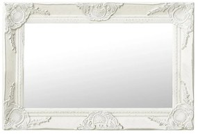 Nástěnné zrcadlo barokní styl 60 x 40 cm bílé 320328