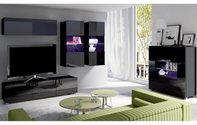 CALABRINI c | noční stolek | 40 cm | černá lesk