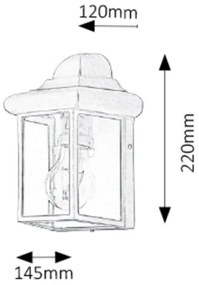 Rabalux 8754 - Venkovní nástěnné svítidlo NORVICH 1xE27/60W/230V IP43 zlatá