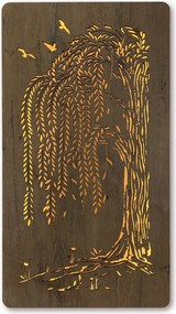 Li-Go "Vrba" světelný obraz s baterií 55x100cm varianta ovládání: manuál/pohybové čidlo, provedení povrchu: jedle