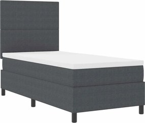 Postel s boxspringem s čelo Tmavě šedá a bílá 100 x 200 cm 3337544