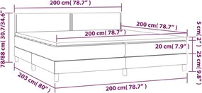 Box spring postel s matrací světle šedá 200x200 cm samet 3141263