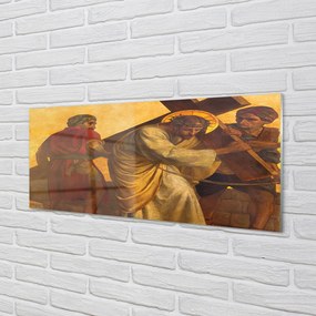 akrylový obraz Jesus cross lidé 120x60 cm